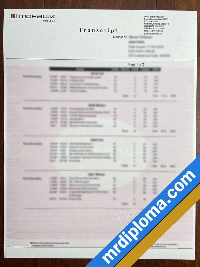 Mohawk College Custom Printable Transcript Diploma | Printable Diploma