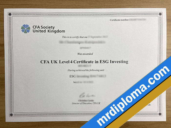 CFA ESG Investment Fake Diploma Certificate