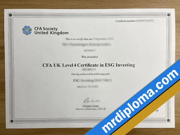 CFA ESG Investment Fake Diploma Certificate