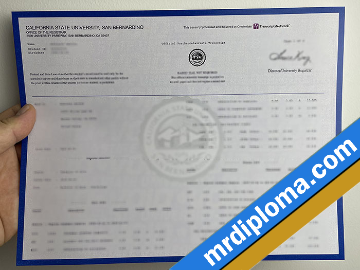 Cal State San Bernardino Custom Printable Transcript | Printable Diploma