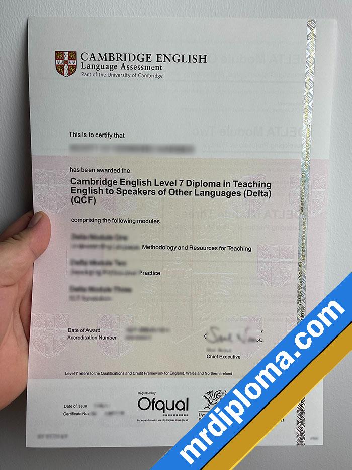 Cambridge Delta QCF Custom Printable Certificate | Printable Diploma