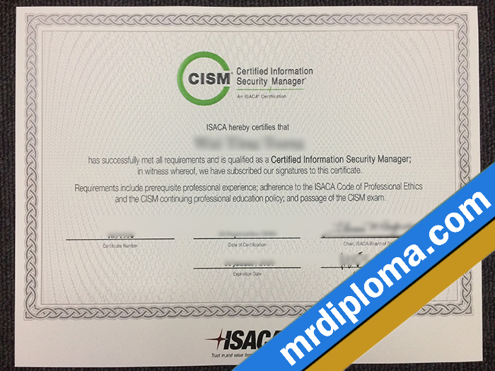 Certified Information Security Manager (CISM) Custom Printable Certificate | Printable Diploma
