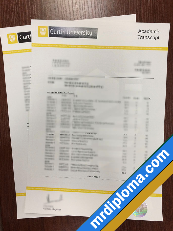 Curtin University Custom Printable Transcript Diploma | Printable Diploma