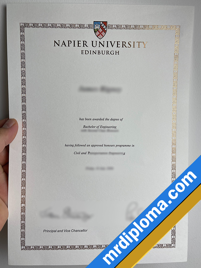 Edinburgh Napier University Custom Printable Degree | Printable Diploma