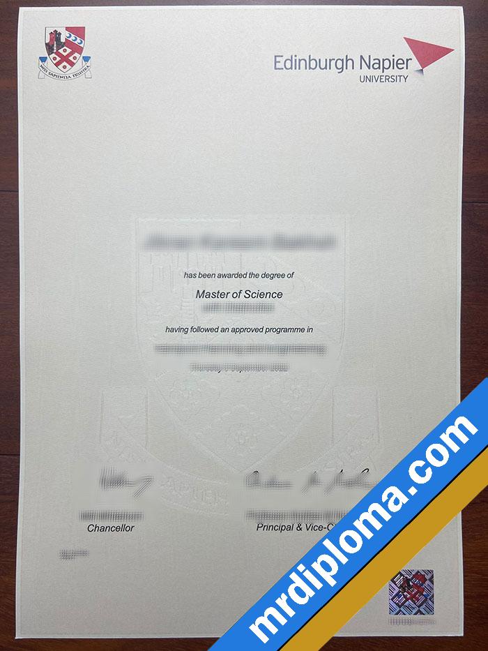 Edinburgh Napier University Custom Printable Degree | Printable Diploma