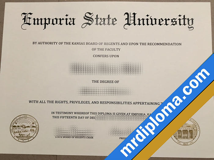 Emporia State University Custom Printable Degree Certificate | Printable Diploma