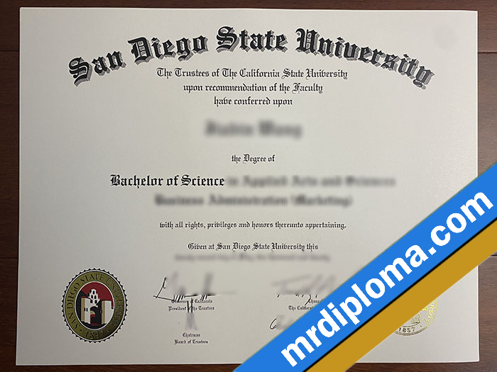 Custom Printable San Diego State University Diploma | Printable Diploma