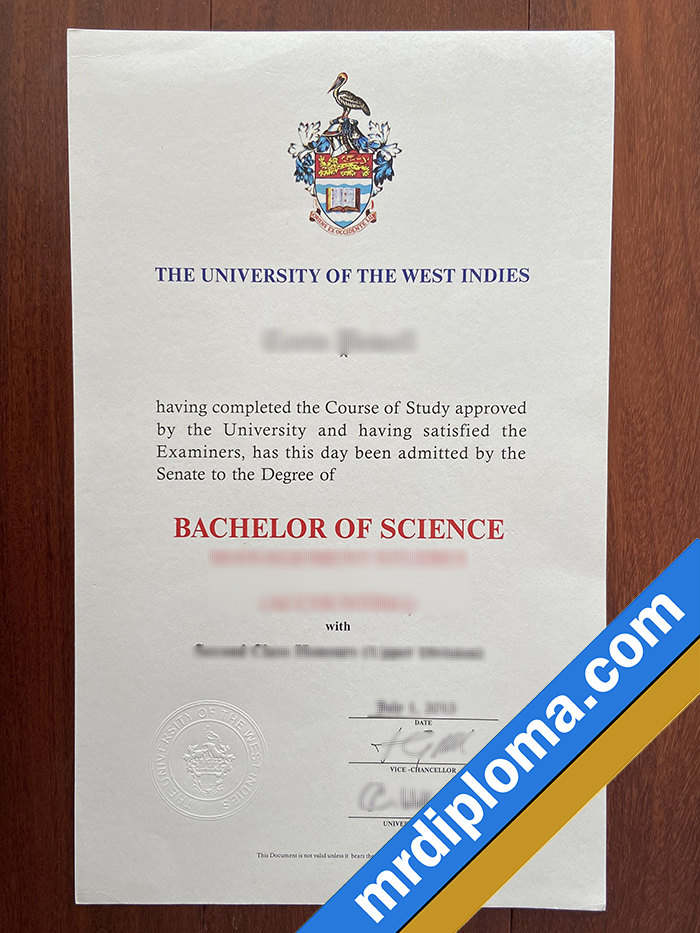 Custom Printable University of the West Indies Diploma | Printable Diploma