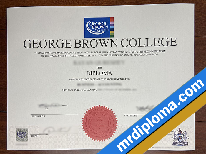 George Brown College Custom Printable Diploma Certificate | Printable Diploma
