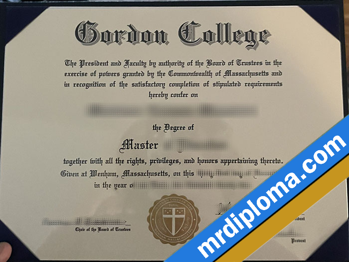 Gordon College Custom Printable Degree Certificate | Printable Diploma