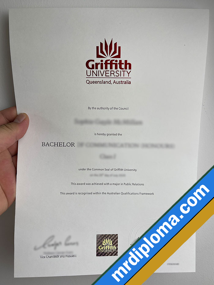 Griffith University Custom Printable Degree Transcript | Printable Diploma