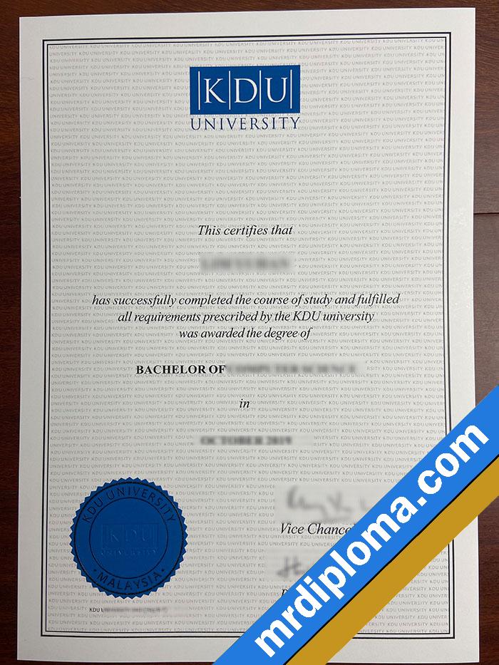KDU University BSc Custom Printable Degree | Printable Diploma