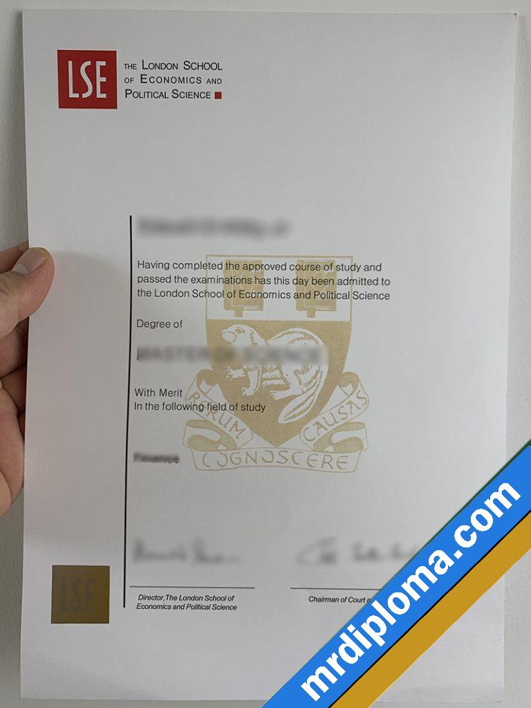LSE Custom Printable Degree Certificate | Printable Diploma