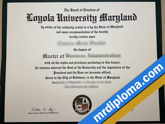 Loyola University Maryland Custom Printable Degree Certificate | Printable Diploma