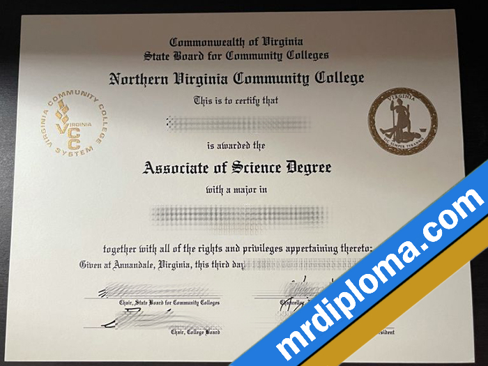 Northern Virginia Community College Custom Printable Diploma ...
