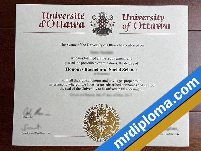 University of Ottawa Custom Printable Degree Certificate | Printable Diploma