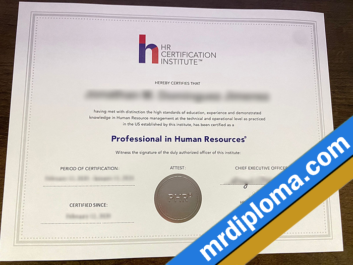 PHR Custom Printable Certificate | Printable Diploma