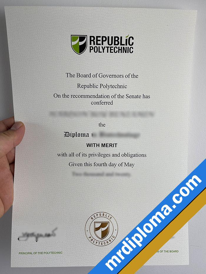 Republic Polytechnic Custom Printable Diploma Certificate | Printable ...