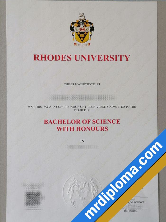 Rhodes University Custom Printable Degree Certificate | Printable Diploma