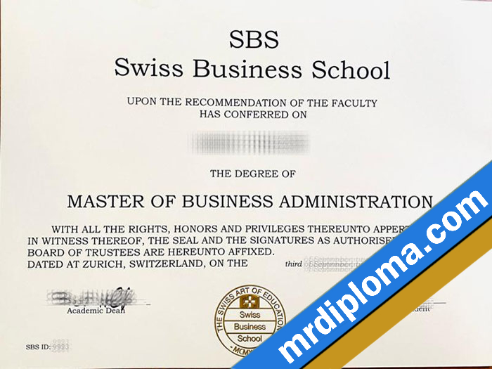 SBS Swiss Business School Custom Printable Degree Transcript | Printable Diploma