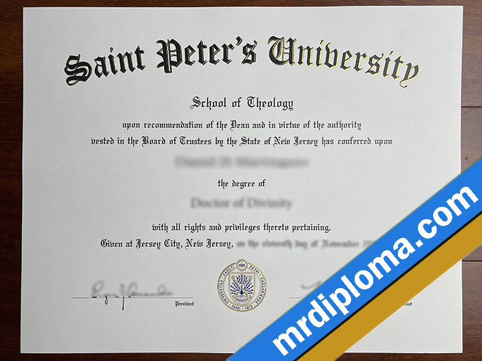 Saint Peter’s University Custom Printable Degree Certificate | Printable Diploma