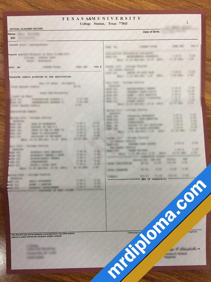 Texas A&M University Custom Printable Transcript Diploma | Printable ...