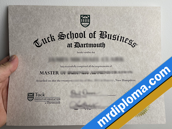 Tuck School of Business Custom Printable Degree Certificate | Printable Diploma