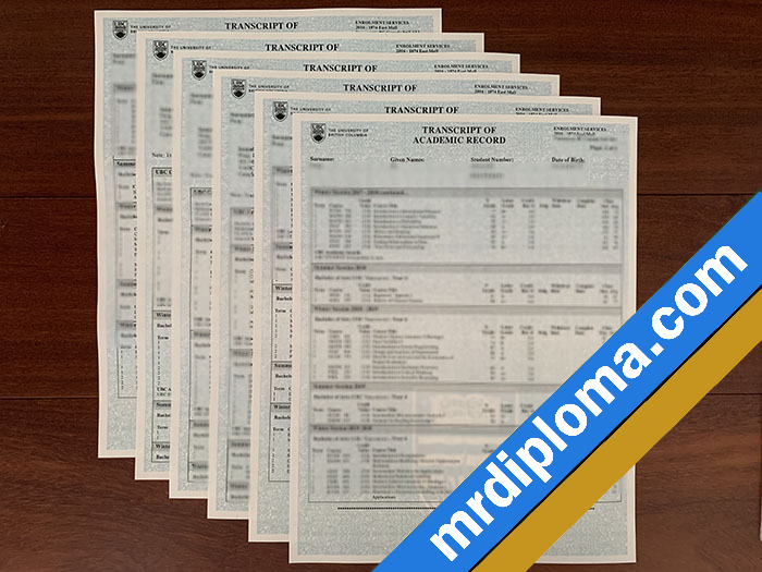 University of British Columbia Custom Printable Transcript | Printable Diploma