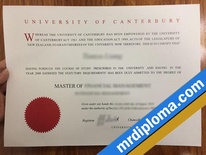 University of Canterbury Custom Printable Diploma in New Zealand ...