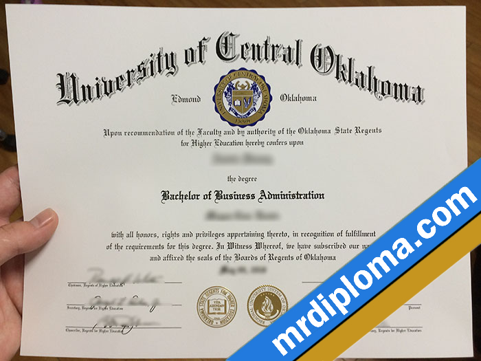 University of Central Oklahoma Custom Printable Degree Certificate | Printable Diploma