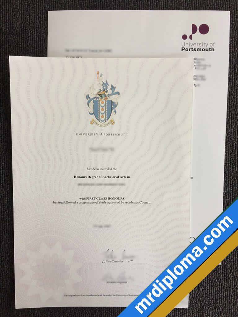 University of Portsmouth Custom Printable Diploma | Printable Diploma