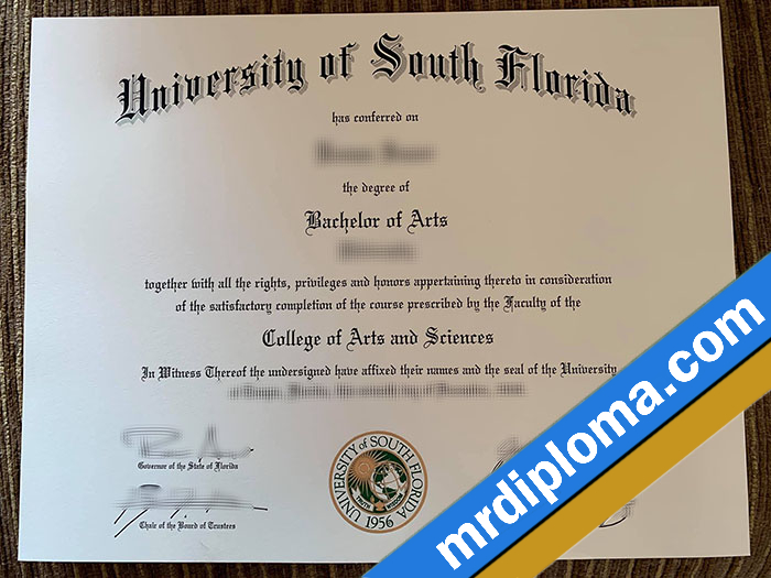 University of South Florida Custom Printable Degree Certificate ...