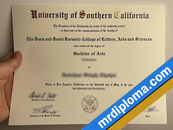 University of Southern California Custom Printable Degree Certificate ...