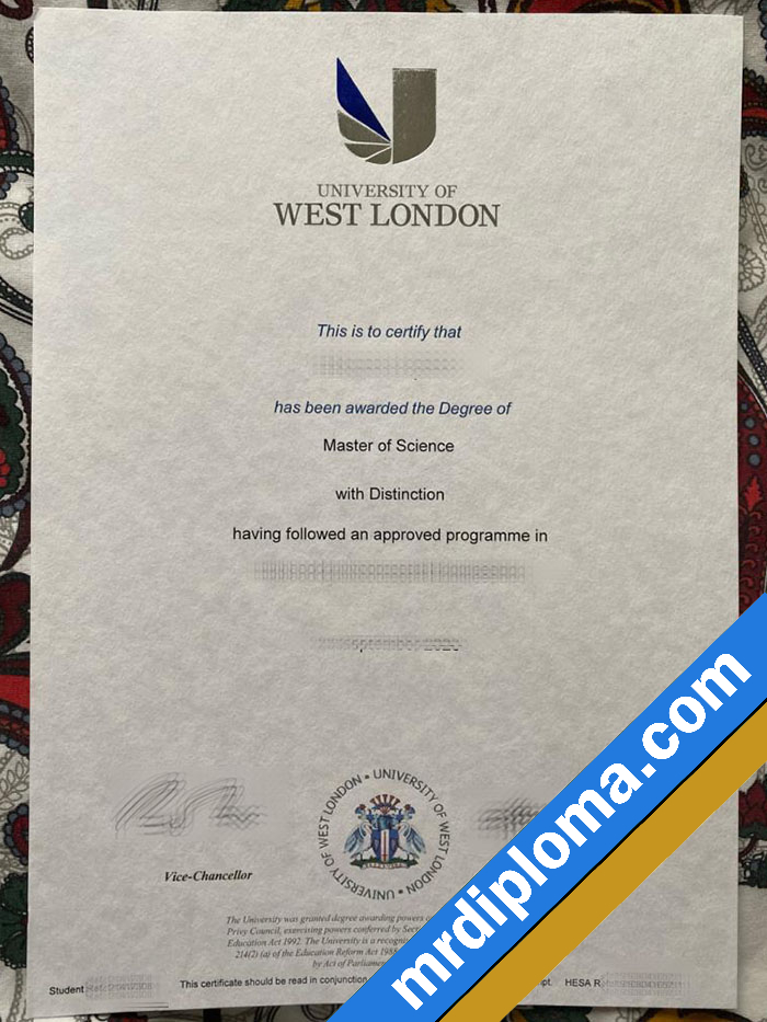 University of West London Fake Diploma Transcript