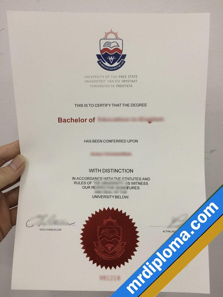 University of the Free State Custom Printable Diploma | Printable Diploma