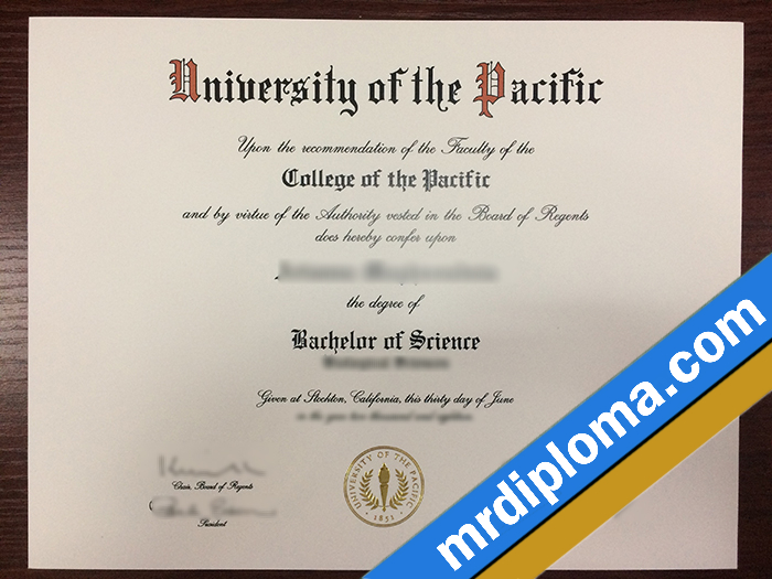 University of the Pacific Custom Printable Degree Certificate | Printable Diploma